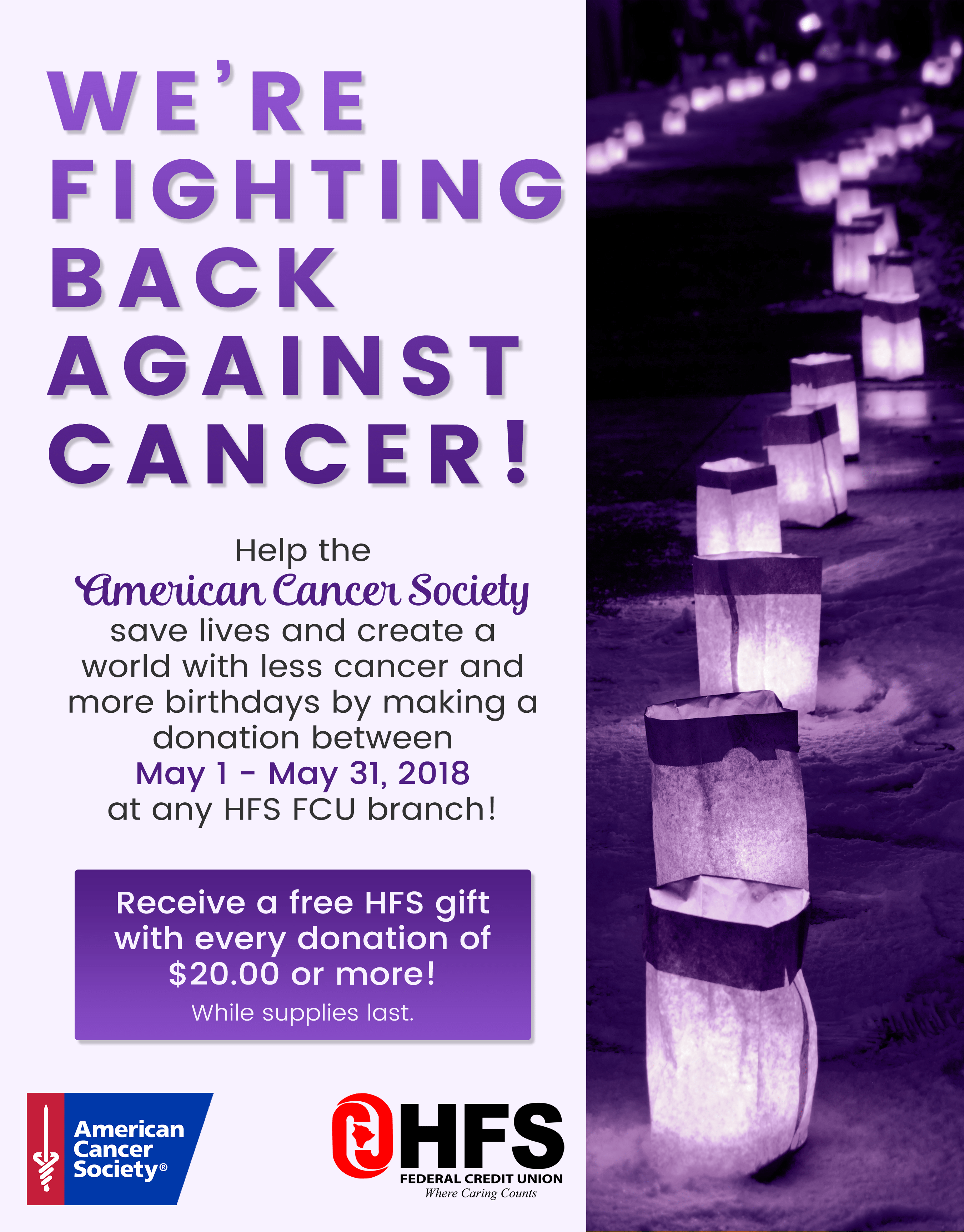 We're Fighting Back Against Cancer! - HFS Federal Credit Union